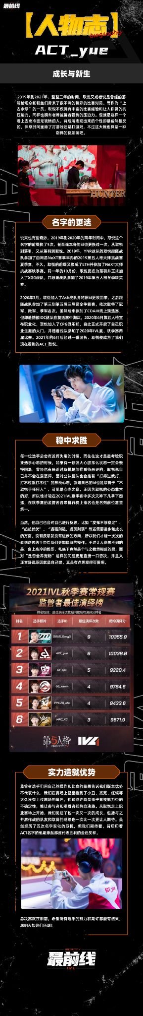 IVL 人物志 第10号 ACT_取悦(Yue) - Identity V 第五人格 e-Sports Wiki*